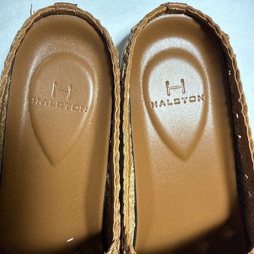 H Halston Size 7.5 Becka Brown Woven slides Leather New Women's Shoes ...