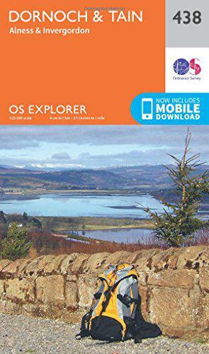 OS Explorer Map (438) Dornoch and Tain by Ordnance Survey, NEW Book ...