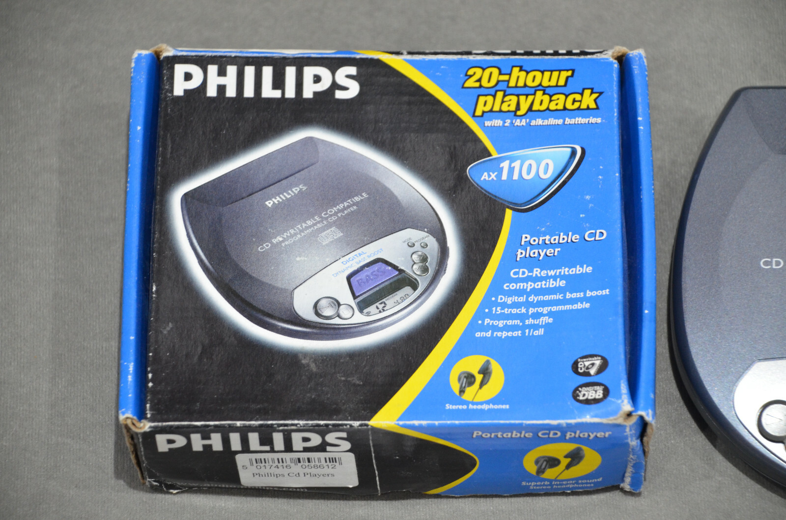 Philips Portable CD Player AX1100 Personal Discman CD-R DBB 20-Hour ...
