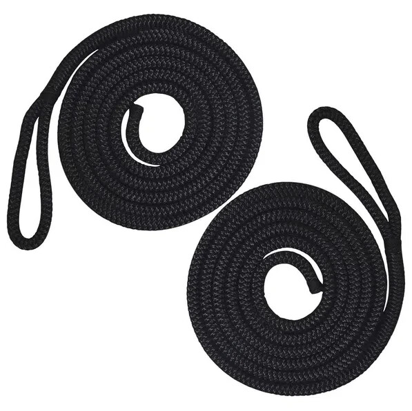 x2 24mm x 20m Mooring Dockline Rope Double Braid Polyester - Marine ...