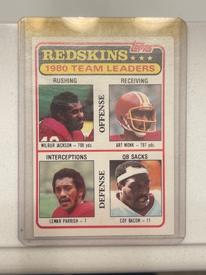 1981 Topps Team Checklists Team Leaders classic #57 Washington Redskins ...