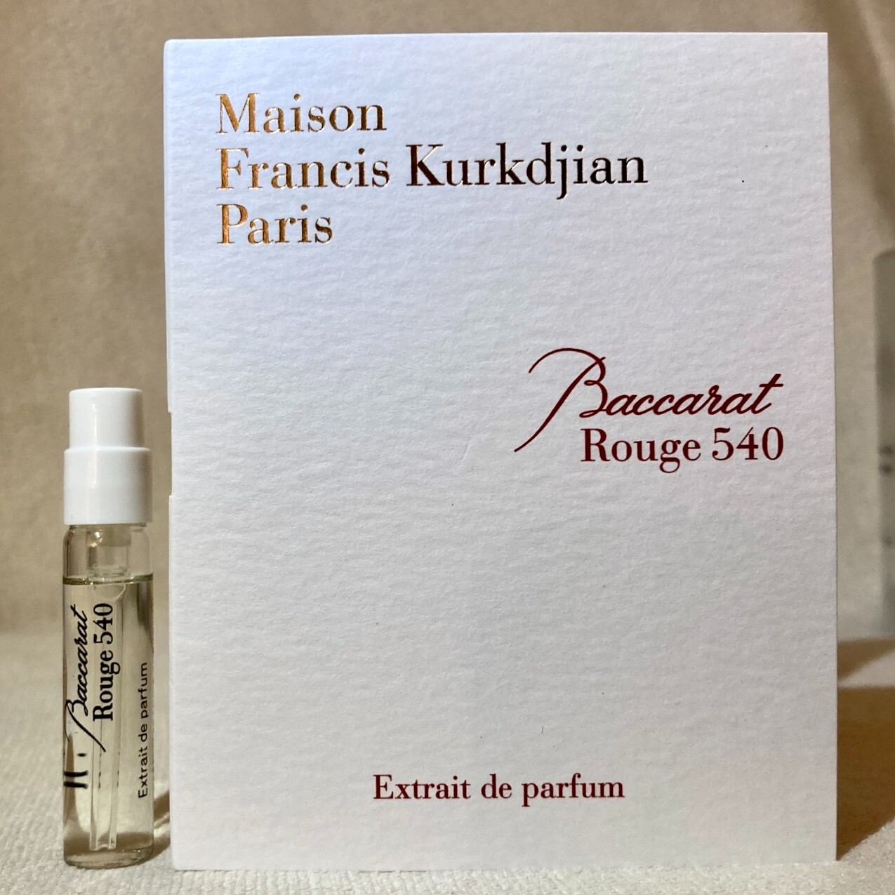Maison Francis Kurkdjian Baccarat Rouge 540 Extrait de Parfum Sample ...