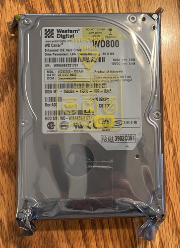 Sealed Western Digital WD Caviar Enhanced IDE Hard Drive 80GB WD800BB ...