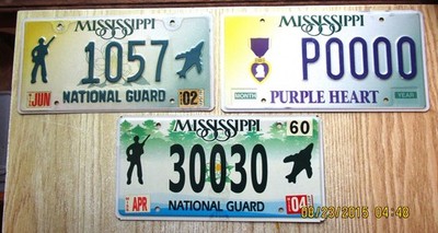 3 MISSISSIPPI LICENSE PLATES - 2002 TO 2004 - ODD - NICE ORIGINAL PAINT ...