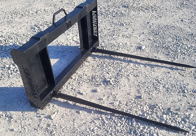 PROWorks Dual Hay Bale Spear Fork Attachment Fits Skid Steer Quick ...