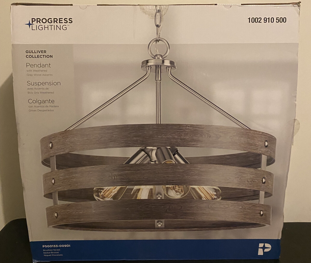 Progress Lighting Gulliver 22" 4light Brushed Nickel Pendant Weathered ...