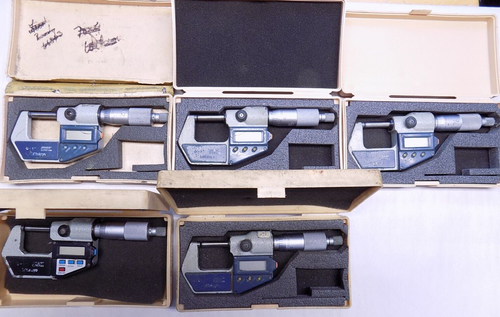 5 Pc Mitutoyo 0 - 1" Outside Digital Micrometer Lot For Parts or Repair ...