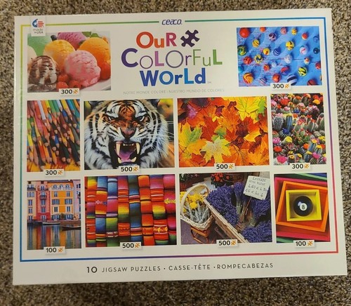Our Colorful World 10 Puzzles with Poster 3400 Pieces Hot Air Balloons ...