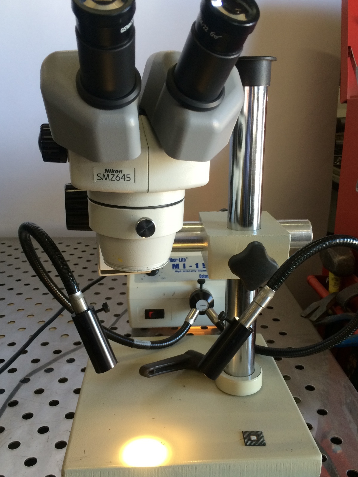 Nikon SMZ645 Microscope w/ Dolan Jenner "MI -150" Fiber Optic ...