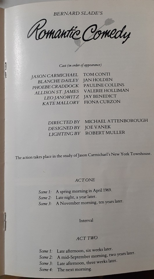 Slade's ROMANTIC Comedy Original the APOLLO Theatre Programme July 1983 ...