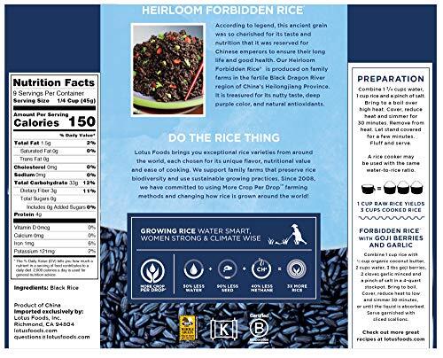 Gourmet Heirloom Forbidden Rice, 0.94 Pound (Pack of 6), Gluten Free ...