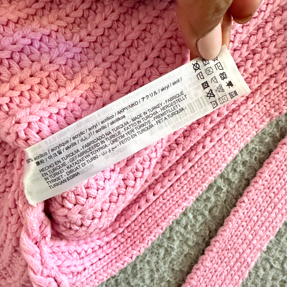 Zara Woman Pink Wrap Cardigan Sweater Size Medium Chunky Ballet Blogger ...
