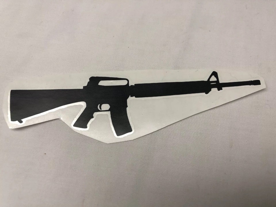 AR-15 M16 Rifle Gun Vinyl Decal Sticker Car Window Wall Bumper Black 7 ...