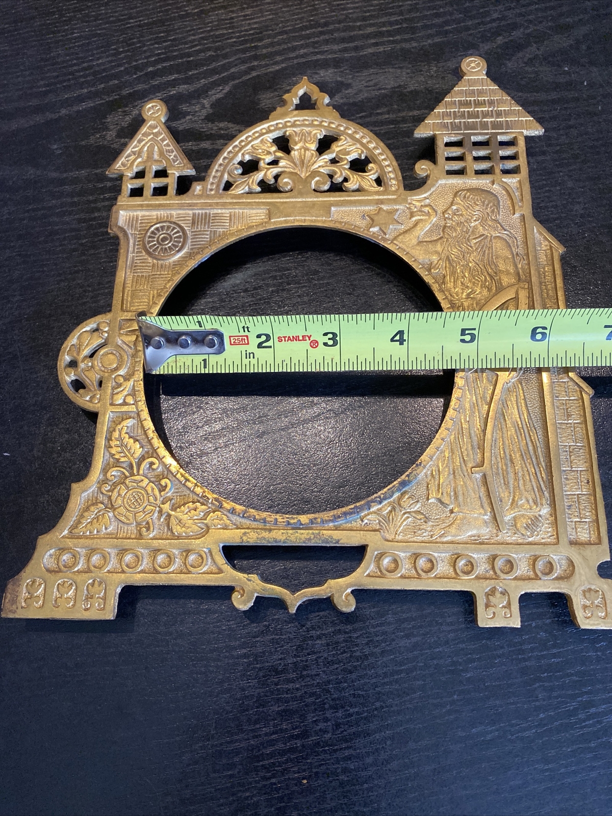 Antique Vintage Art Deco Brass Father Time Frame, Unknow Mirror Picture ...