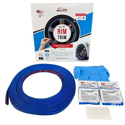 All-Fit Rim Trim [Blue] Universal Ring Molding Color Wheel Band Kit for ...