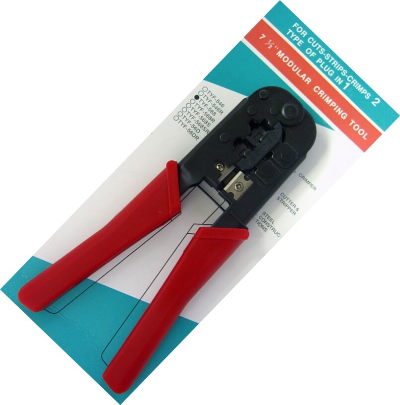 Crimpatrice per connettore plug Cavo Rete LAN Telefonico RJ 45 11 12 ...