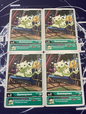 x4 Gummymon EX2-004 U Playset Digimon TCG Digital Hazard | eBay