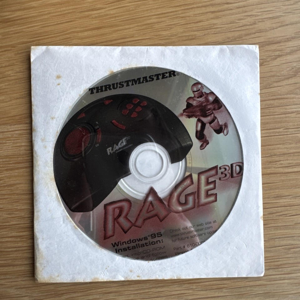 Thrustmaster Rage 3D Wired Digital PC Game Control Pad Used Windows 95 ...