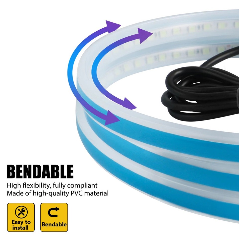 LED Daytime Running Light Car Strip LED Hood Waterproof Cover Engine ...