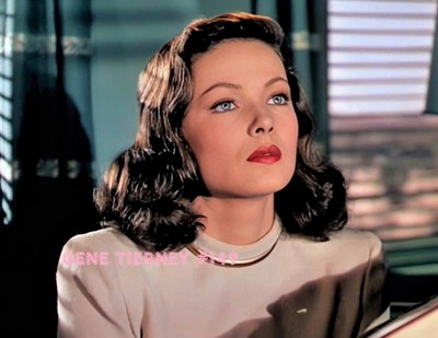 GENE TIERNEY #149 BEAUTIFUL COLORIZED PHOTO 11 X 8.5 SHIPS FREE | eBay