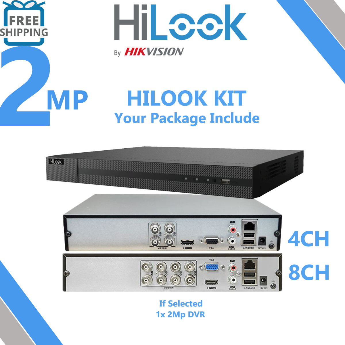 Hikvision CCTV Recorder Hilook DVR 4/8 Channel CCTV Dome Camera System ...