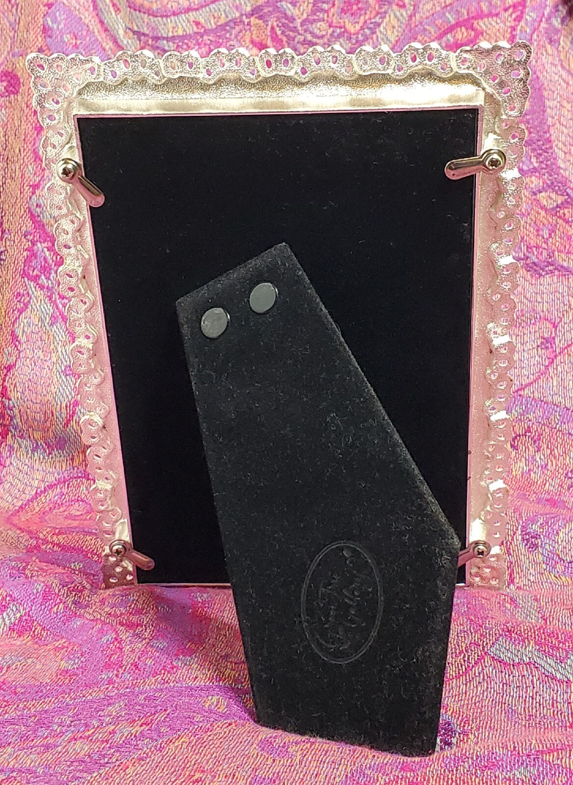 EUC Green Tree Gallery 4" x 6" Ivory Enameled Silver Bejeweled Picture ...