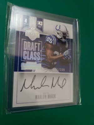 2017 Panini Contenders Draft Class Autographs Marlon Mack Auto 071/199 ...