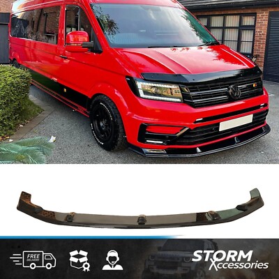 FOR VW CRAFTER / MAN TGE 2017 ON FRONT SPLITTER IN GLOSS BLACK LIP ...