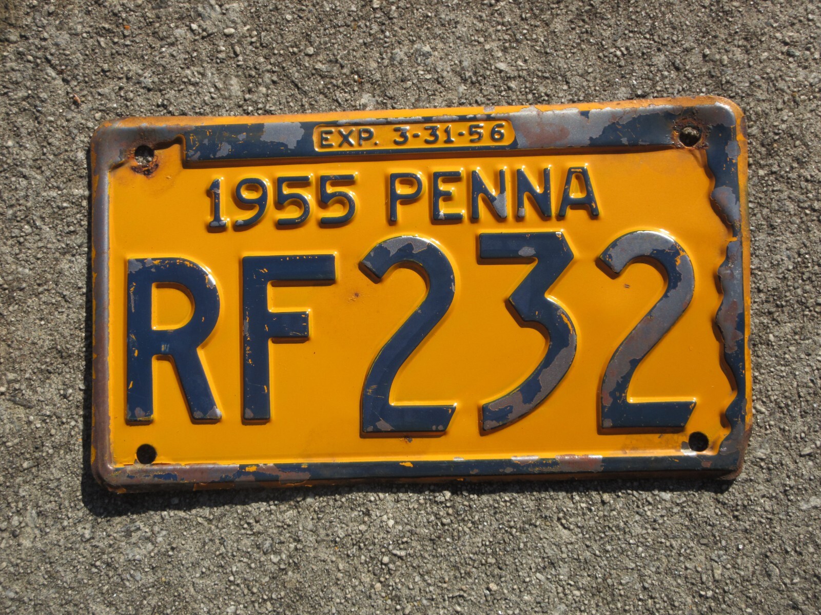 1955 Pennsylvania License Plate State Shape PA Penna Car Tag - (Pick ...