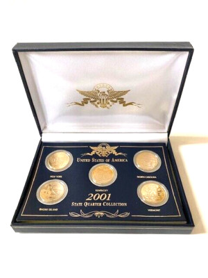 2001 Gold Clad State Quarters, NY KY, RI, NC, VT w/ Box | eBay