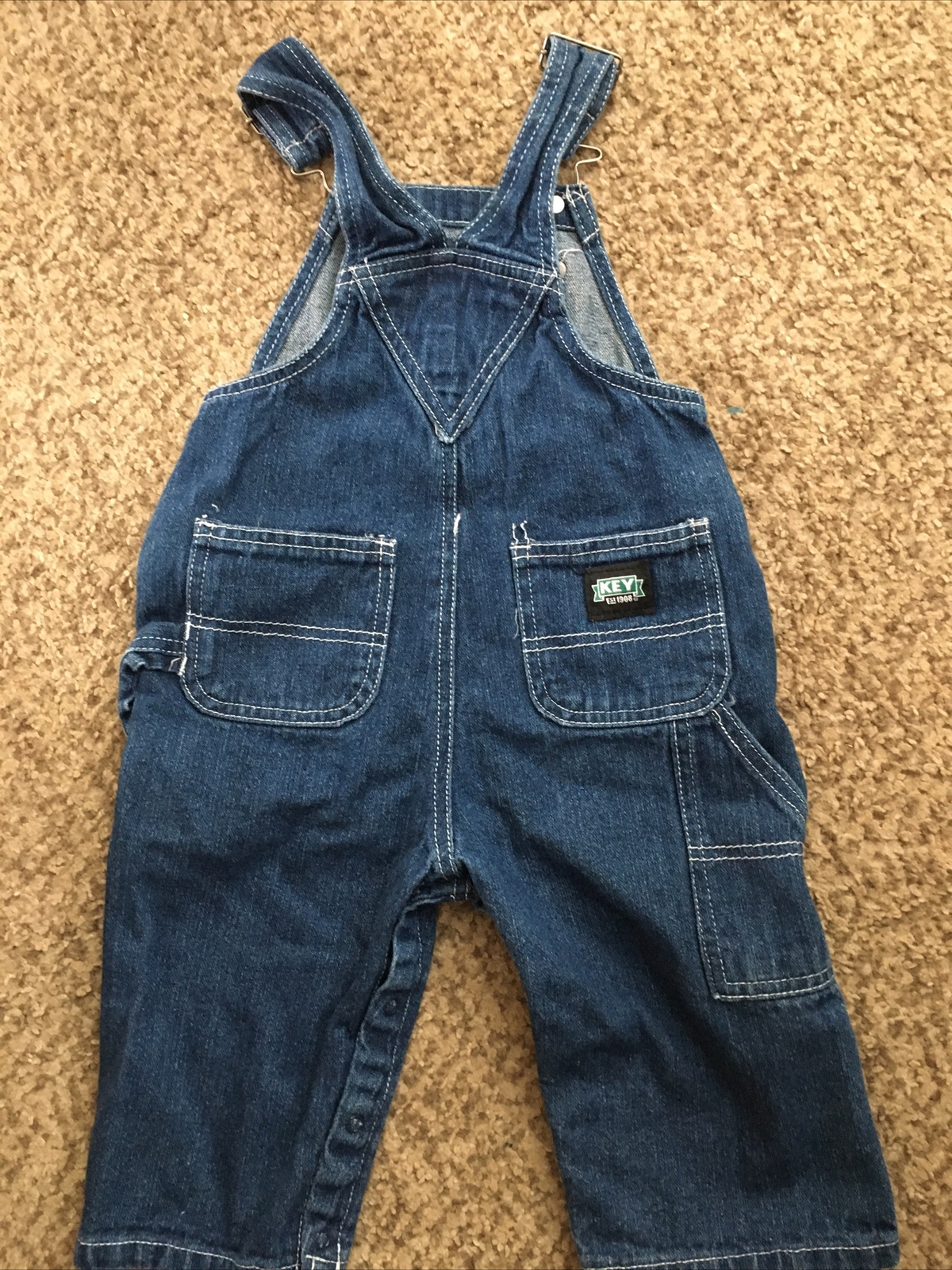 Key Carpenter Denim Bib Overalls Size 12 Months | eBay
