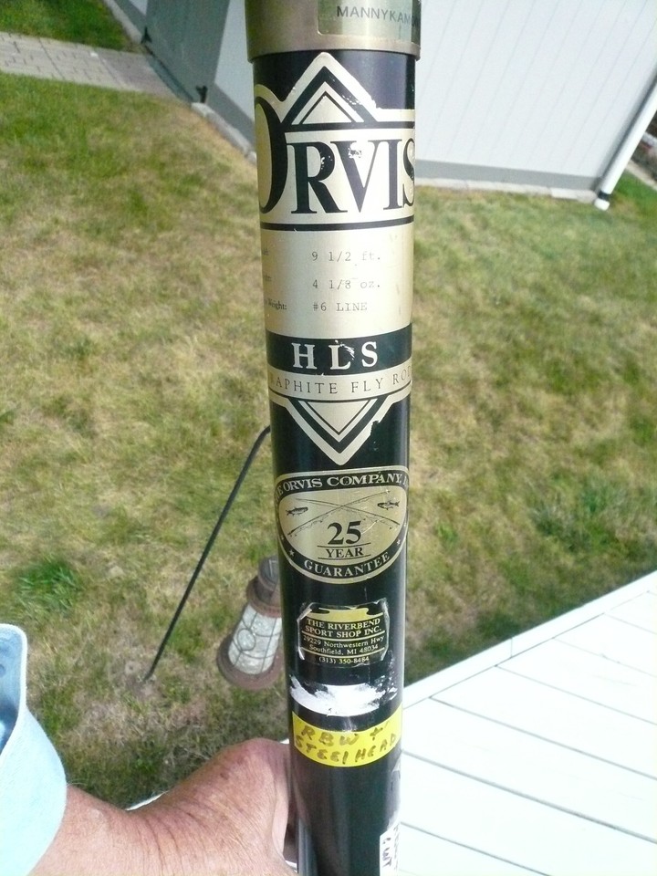 ORVIS FLY ROD 6 WT. 9 1/2 FT RAINBOW+STEELHEAD ROD ,2 PIECE ,TUBE+SOCK ...