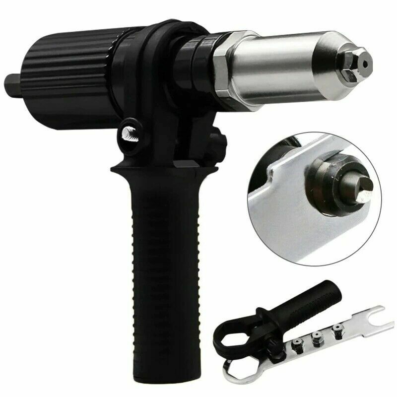 Electric Rivet Nut Gun Adaptor Insert Cordless Power Drill Tool Kit Set ...