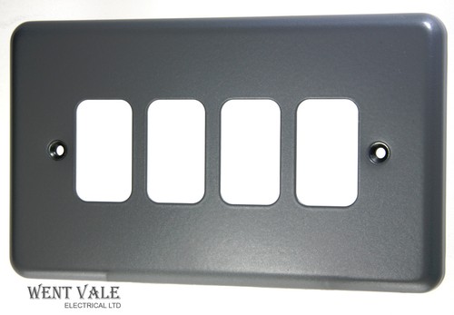 MK Grid/Metalclad Plus - K3494 ALM - 4 Module Switch Plate Unused ...