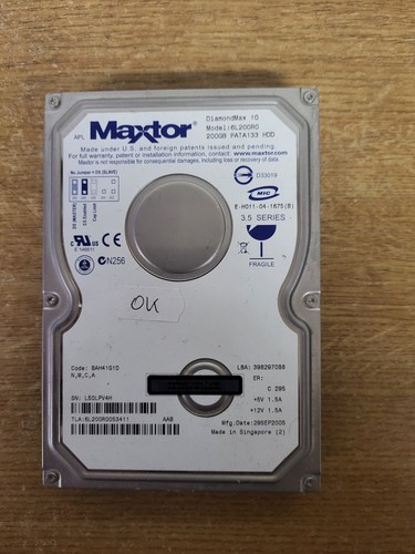 Disque Dur IDE Maxtor DiamondMax 10 - 6L200R0 - 200gb - Tested | eBay