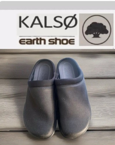 KALSO Mens sz 10 , 43. EU MAKO Blk Negative Heel Leather Mule Clogs Rtl ...
