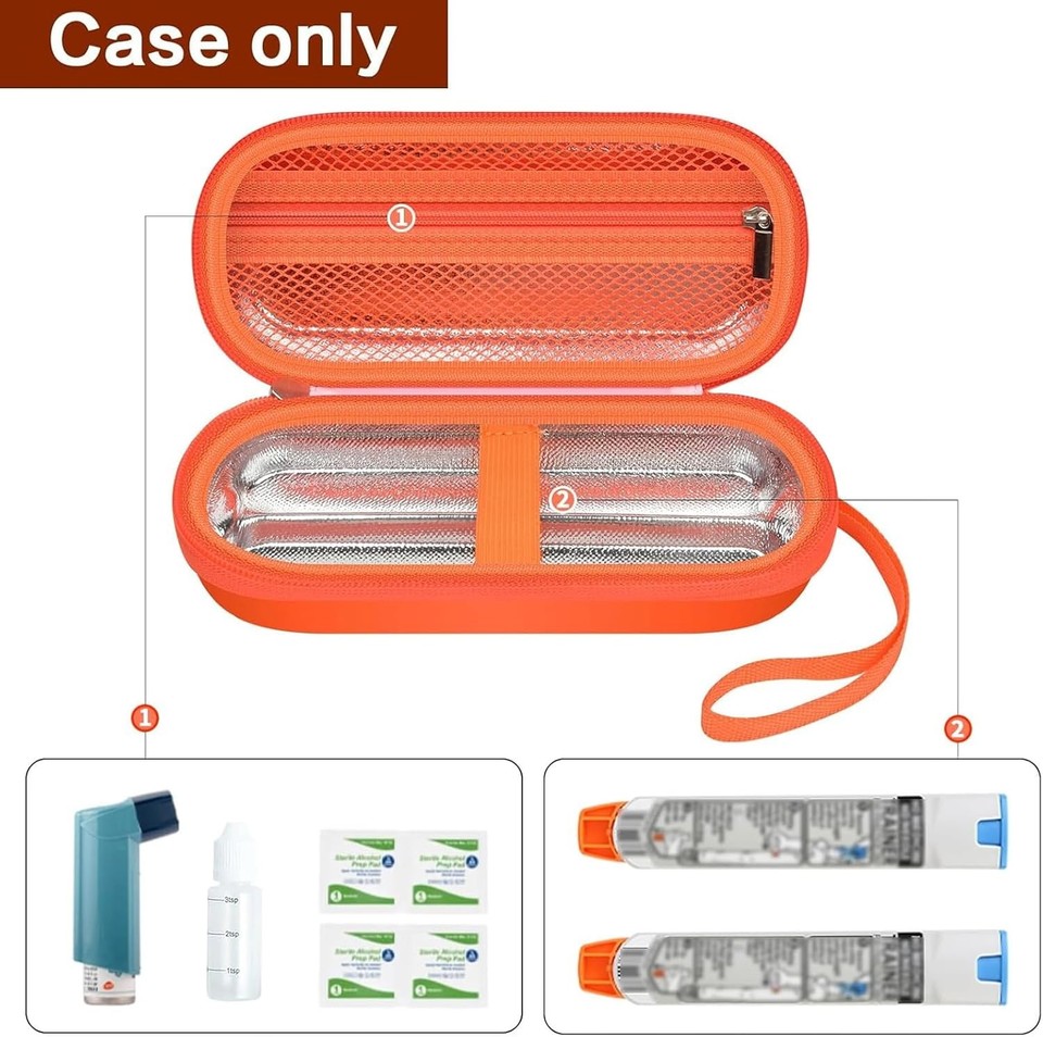 Epipen Medical Carrying Case, Travel Medication Organizer Bag for 2 ...