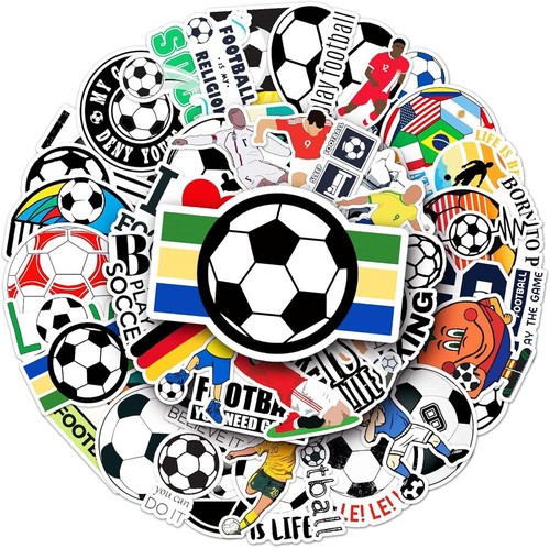 50 Packs Soccer Stickers Water Bottles Laptop Phone Motorcycle Computer ...