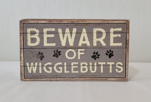 Beware of Wigglebutts Wooden Box Sign For Shelf / Table Decor ...