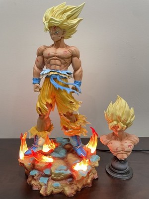 Dragon Ball Son Goku Figure Statue Base Super Saiyan Yellow Hair Anime ...
