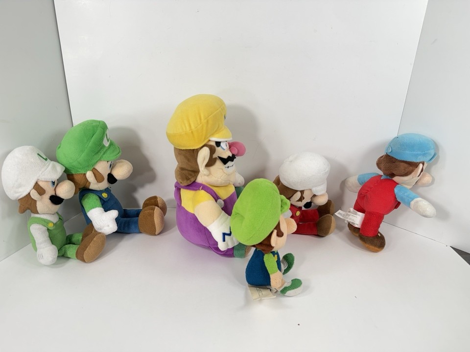 Lot Of 6 Nintendo Super Mario Plush Fire Ice Mario Baby Luigi Wario ...
