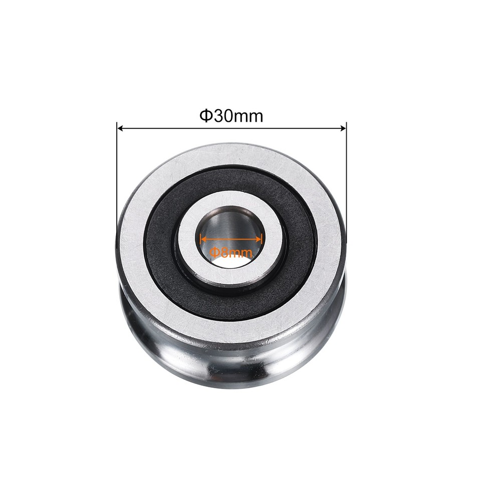 4pcs SG25 U Groove Track Guide Bearing 8x30x14mm U Groove Roller Wheel ...