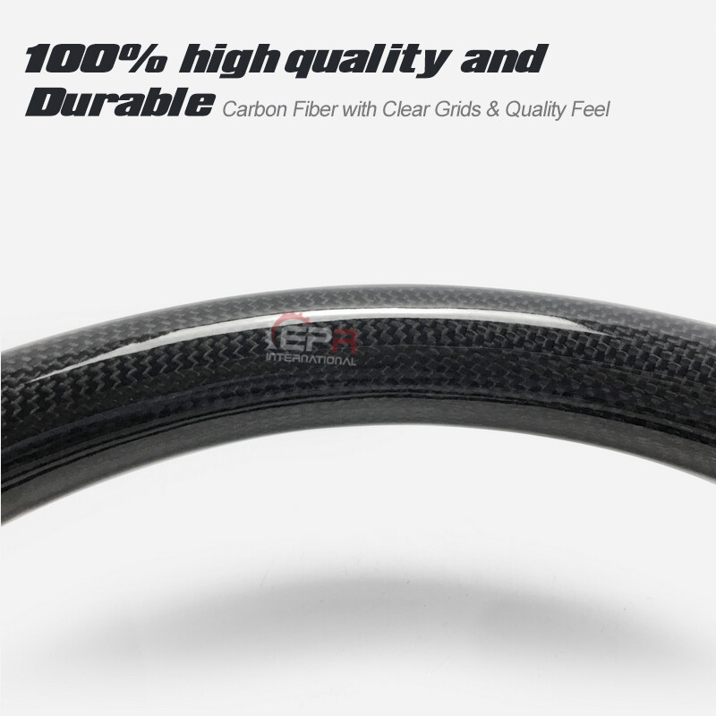 For UNIVERSAL Racing S Type Carbon Fiber Glossy Flat Steering wheel ...