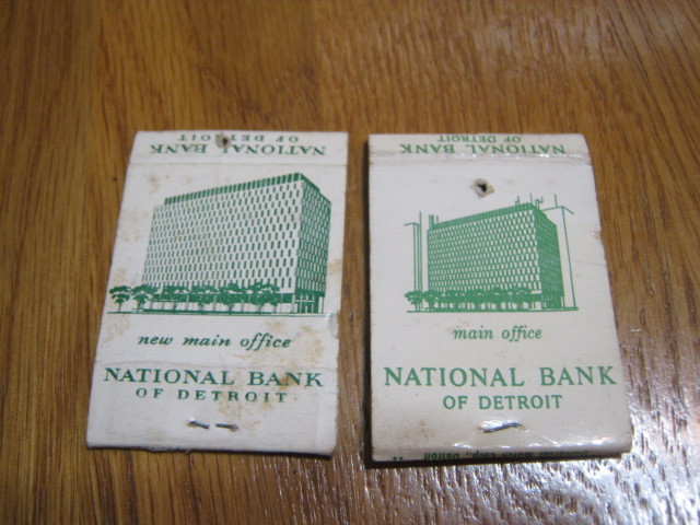 2 pcs Vintage National Bank Of Detroit used matchbook | eBay
