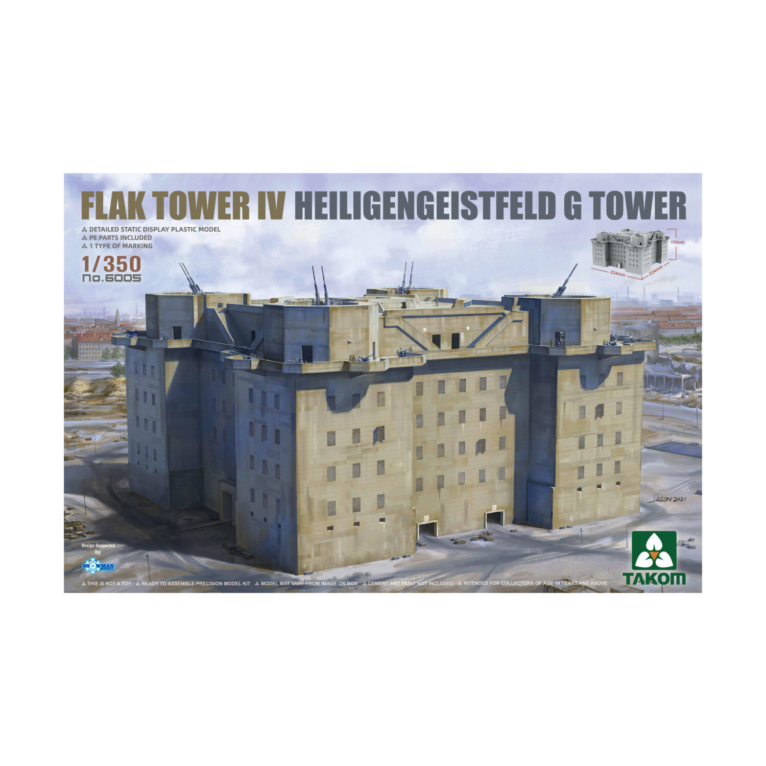 Takom Model 1:350 Flak Tower IV Heiligengeistfeld G Tower New | eBay