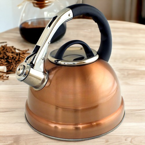 Whistling Kettle Stovetop Copper Stainless Steel 3.5L Gas Electric ...