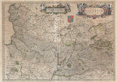 1660 Blaeu Map of Picardy, France | eBay
