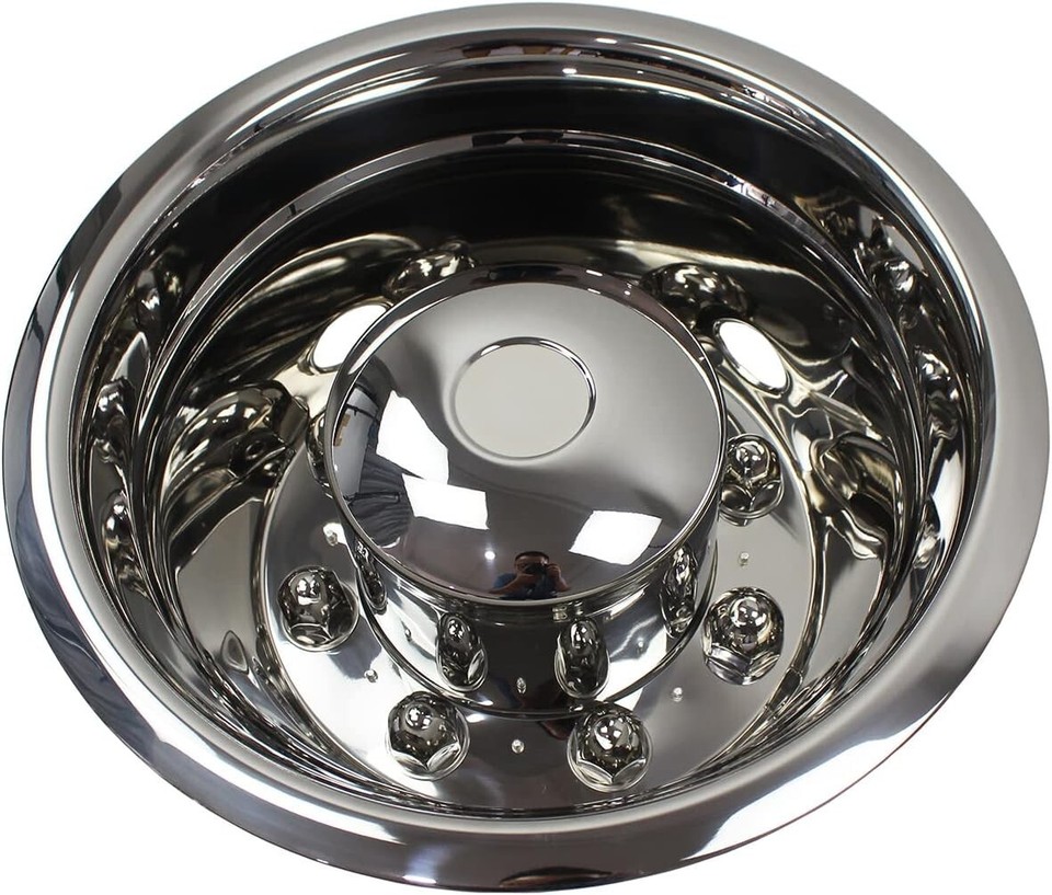 19.5" 8 LUG Stainless Dually Wheel Simulators For FORD F650 2004-2021 ...