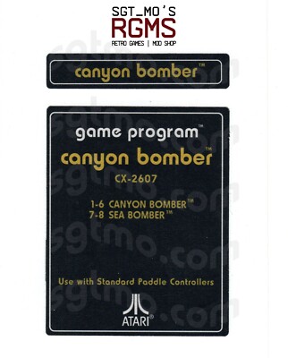 Atari 2600 Replacement Text Style Label - Canyon Bomber | eBay