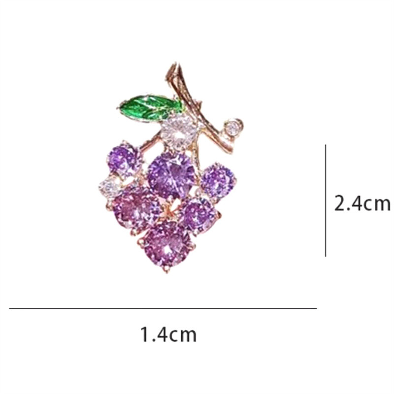Mini Delicate Grape Pins Grape Brooches For Women Rhinesone Purple ...
